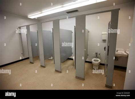Cubicle Toilet Stalls In Womens Bathroom In A High School Canada North