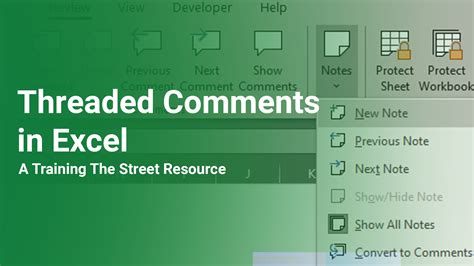 Threaded Comments In Excel Training The Street Financial Training