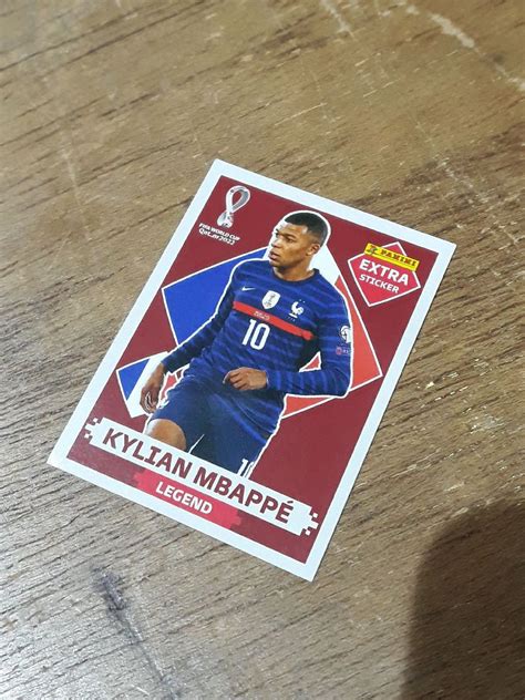Figurinha Extra Sticker Legendada Bordô Kylian Mbappé Copa O Mundo Jogo de Tabuleiro