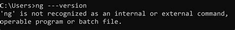 Resolved Ng Is Not Recognized As An Internal Or External Command Thecodebuzz