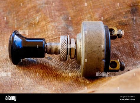 Vintage Push Button Switch France Stock Photo Alamy