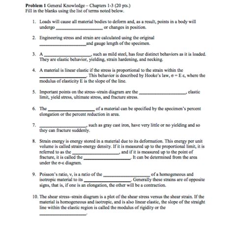 Solved Problem General Knowledge Chapters 1 3 20 Pts Fill