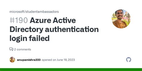 Azure Active Directory Authentication Login Failed Issue Microsoft Studentambassadors