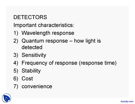 Detectors Advanced Analytical Chemistry Lecture Slides Docsity