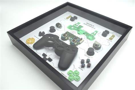 Sony Ps2 Dualshock Controller Black Shadow Box Teardown Photo Picture Frame Wall Art Baxtros