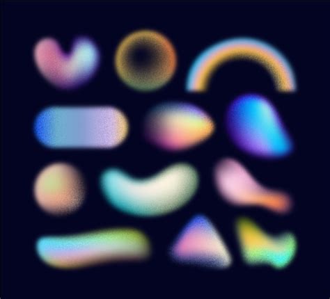 グラデーションの粒子の粗い形状のコレクション 無料のベクター