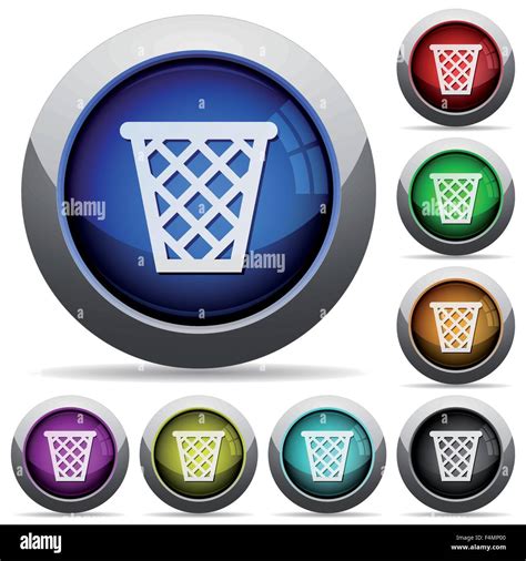 Set Of Round Glossy Trash Buttons Arranged Layer Structure Stock Vector Image Art Alamy