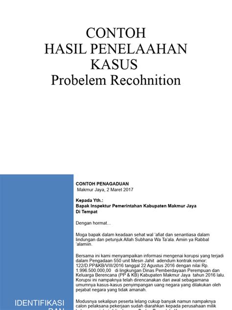 Pertemuan 6 Contoh Problem Recogntion Penelahaan Masalah Pdf