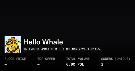 Hello Whale Collection Opensea
