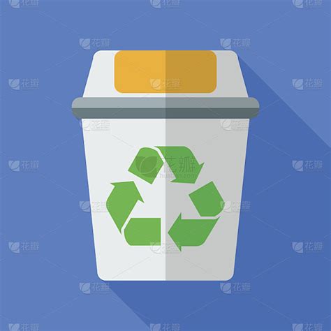 彩色回收站图标在现代扁平风格