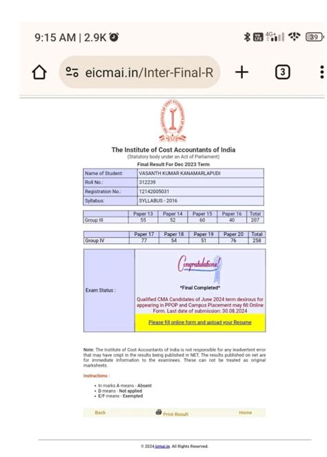 Ca Done Cma Done Bcom Done Me With Triple Qualification 😊🤗 Ca Cma Vasanth Kumar Kanamarlapudi