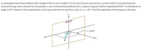 Solved A Rectangular Loop Shown Below With A Length Of Chegg