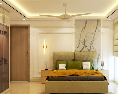 Peripheral False Ceiling Design With Cove And Recessed Lights Livspace