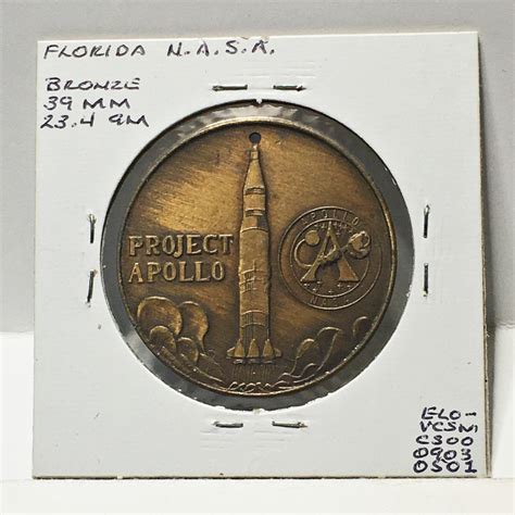 Apollo 11 Project Commemorative Medallion 1969 Bronze 35mm Property Room