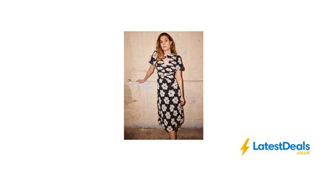Navy Floral Print Midi Dress £89 At Mint Velvet