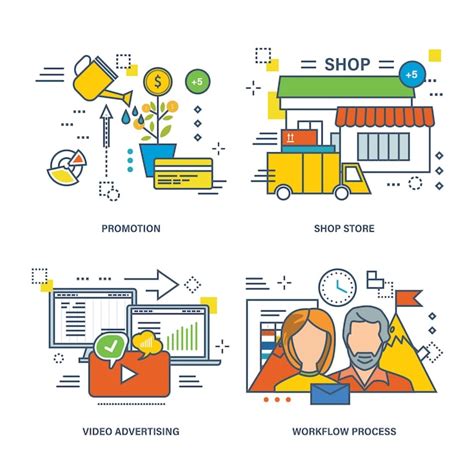 Premium Vector Concept Of Video Advertising Ecommerce Promotion Workflow Process