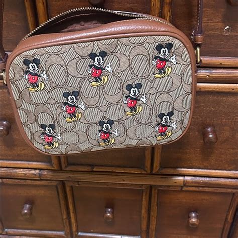 Coach Bags Coach Brown And Tan Mickey Mouse Crossbody Bag Poshmark