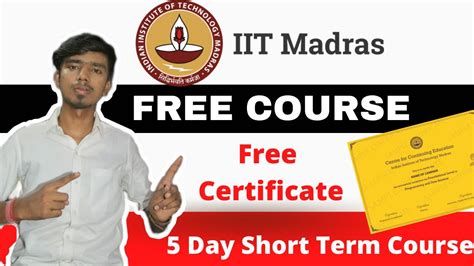 Iit Madras Free Online Courses Iit Madras Certificate Free