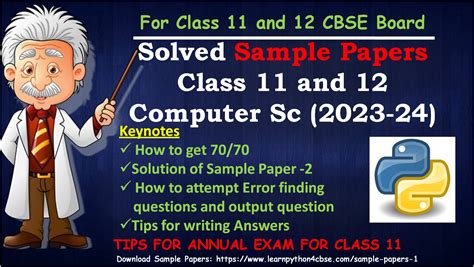 Class 11 And 12 Computer Science Sample Papers Learnpython4cbse