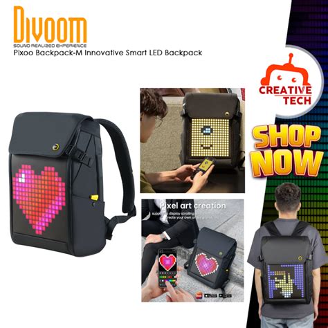 Pixoo Backpack M Innovative Smart Led Backpack Divoom Backpack M Original Lazada Ph