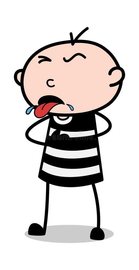 Vomitar Ladr O Guy Vetora Illustration Criminoso Dos Desenhos