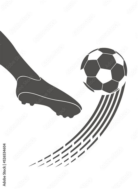 Football Footballers Leg Sports Cleats Ball Kick Vector Drawing Of