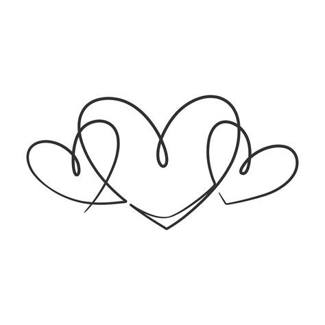 Doorlopende Lijntekening Van Liefdesteken Liefdeshart Een Lijntekening