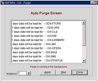 Purge Data For Oxi Hub