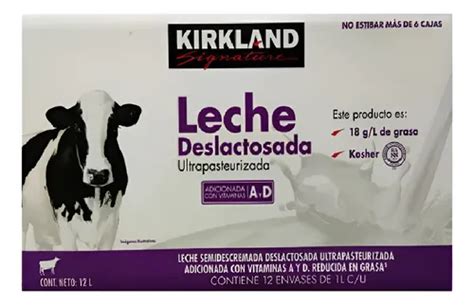 Caja Leche Deslactosada Kirkland Signature 12 Pzas 1l Envío Gratis