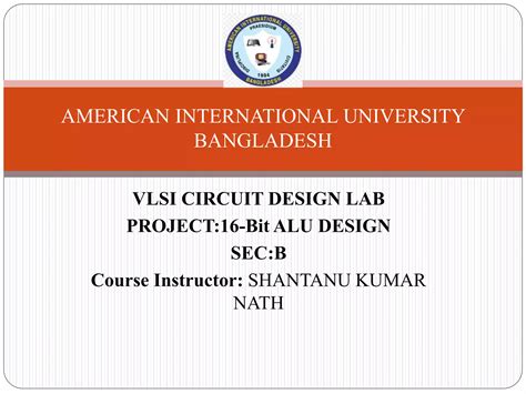 16 Bit Alu Vlsi Pptx