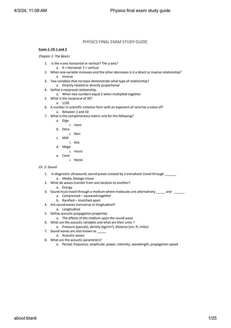 Solution Physics Final Exam Study Guide Studypool
