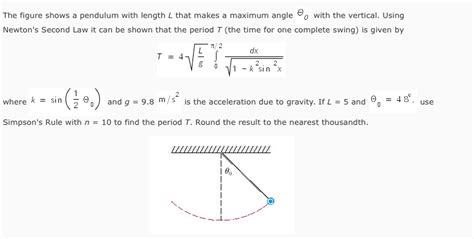 solved the figure shows a pendulum with length l that makes