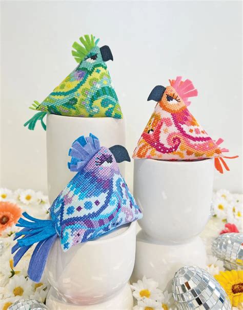 Groovy Chicks Cross Stitch Sampler Pattern Satsuma Street Clothkits