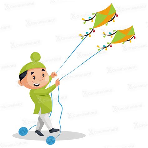 Flying Kite Cartoon