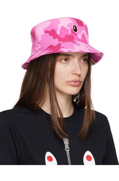 Bape Woodland Camo Bucket Hat Pink Garmentory