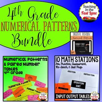 Numerical Patterns And Input Output Tables Bundle Th Grade TpT