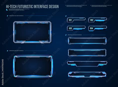 Futuristic Technology Frames Interface Hud Element Design For Ui Games