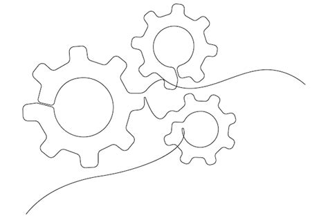 Premium Vector Machine Gears Wheel Symbol Technology Continuous One