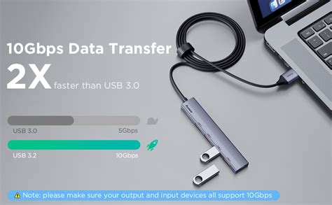 Aceele Usb Hub Usb Gen Hub With Usb A Ports And Type C Power Port Usb Hub