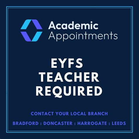 Academic Appointments Ltd On Linkedin Eyfs Teacher Required West