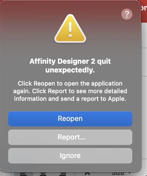 App Crash Affinity On Desktop Questions Macos And Windows