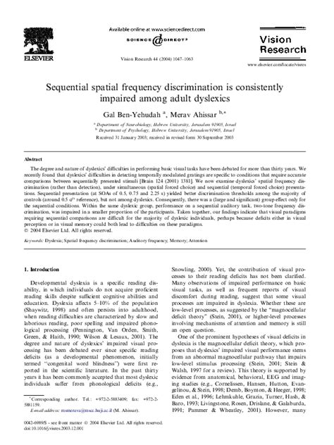 pdf sequential spatial frequency discrimination is consistently