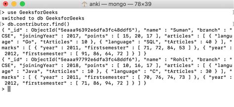MongoDB All Positional Operator GeeksforGeeks
