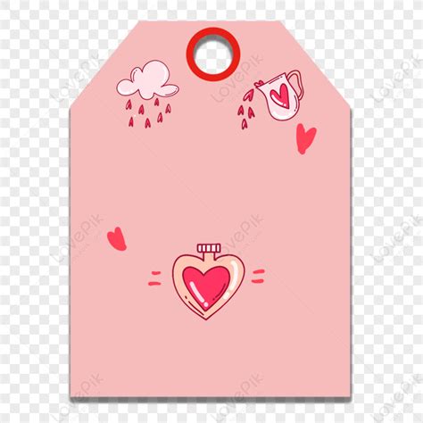 사랑 구름 일러스트 병 컵 핑크 인사말 카드삽화태그 Png 일러스트 무료 다운로드 Lovepik