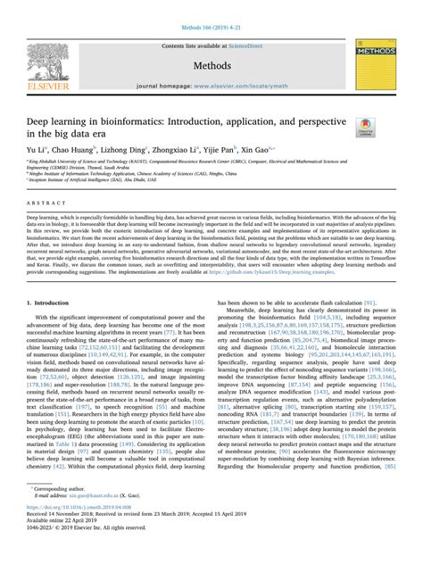 Deep Learning In Bioinformatics Pdf Pdf Deep Learning Artificial