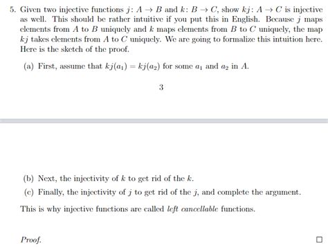 Solved 5 Given Two Injective Functions Ja→b And Kb→c