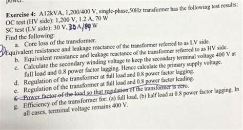 Solved A Core Loss Of The Transformer Equivalent Chegg