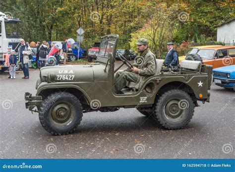 Old Classic Us Army Military Car Willys Jeep At A Car Show Editorial