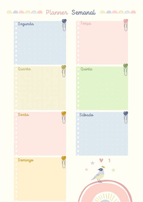 Planner Semanal 6 Modelos Grátis Para Imprimir Artofit