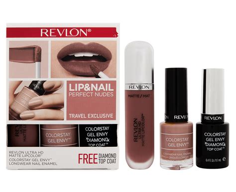 Revlon Travel Exclusive 3 Piece Lip Nail Kit Perfect Nudes Catch